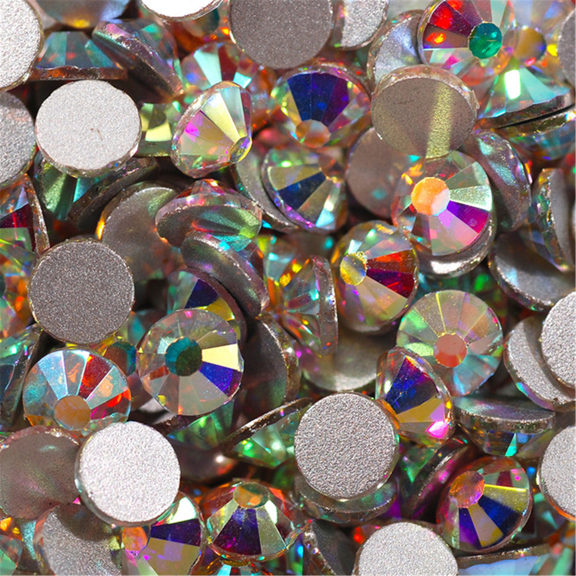 Super Glitter SS3-SS50 Crystal Clear AB Rhinestones FlatBack | Etsy