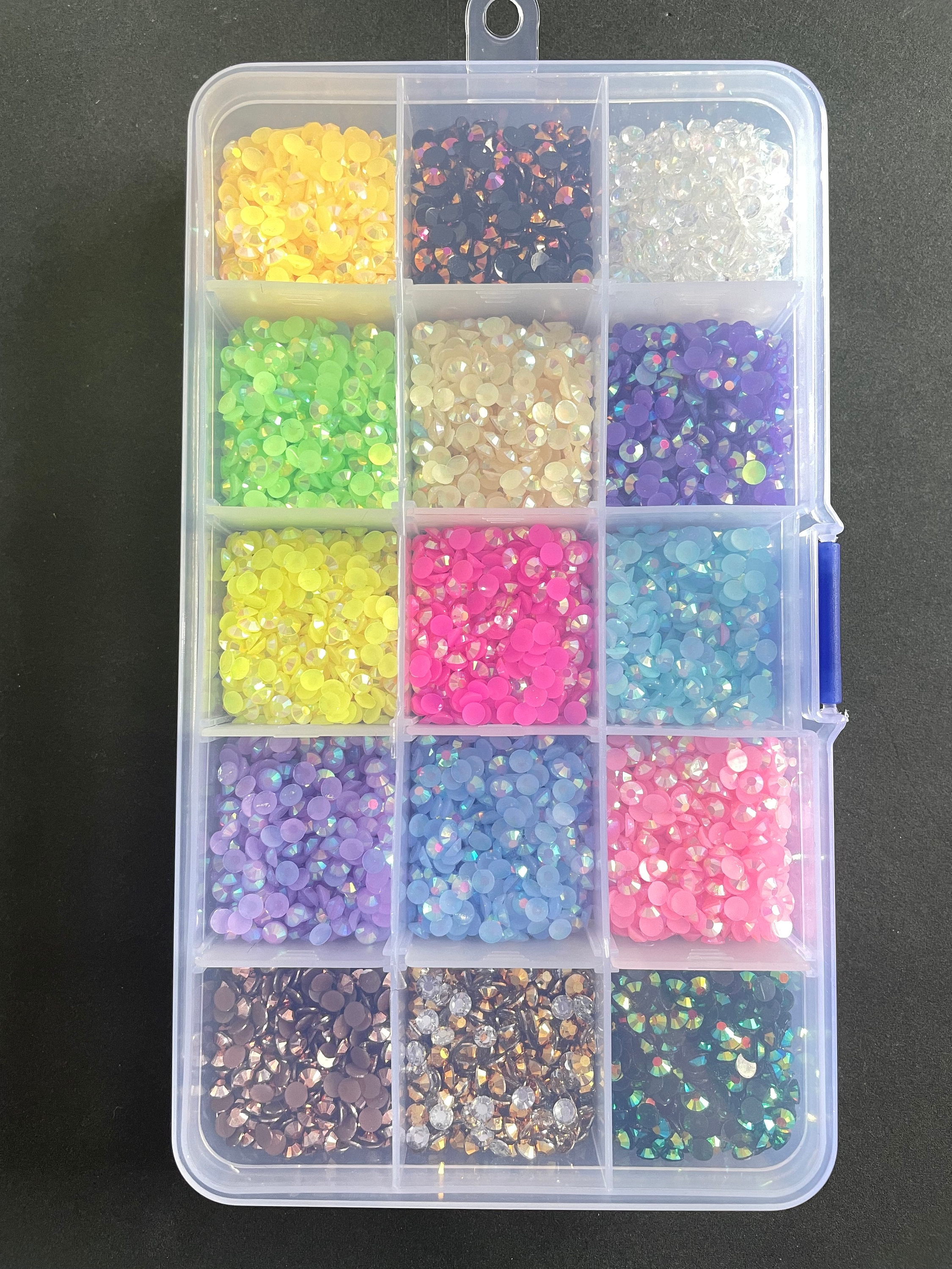 10000pcs - 15000pcs Jelly Resin AB Flatback Resin Rhinestone Kit 2mm ...