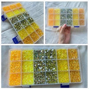 Resin Rhinestone Kits，3mm 4mm5mm Monochrome Series Jelly Resin Crystal ...