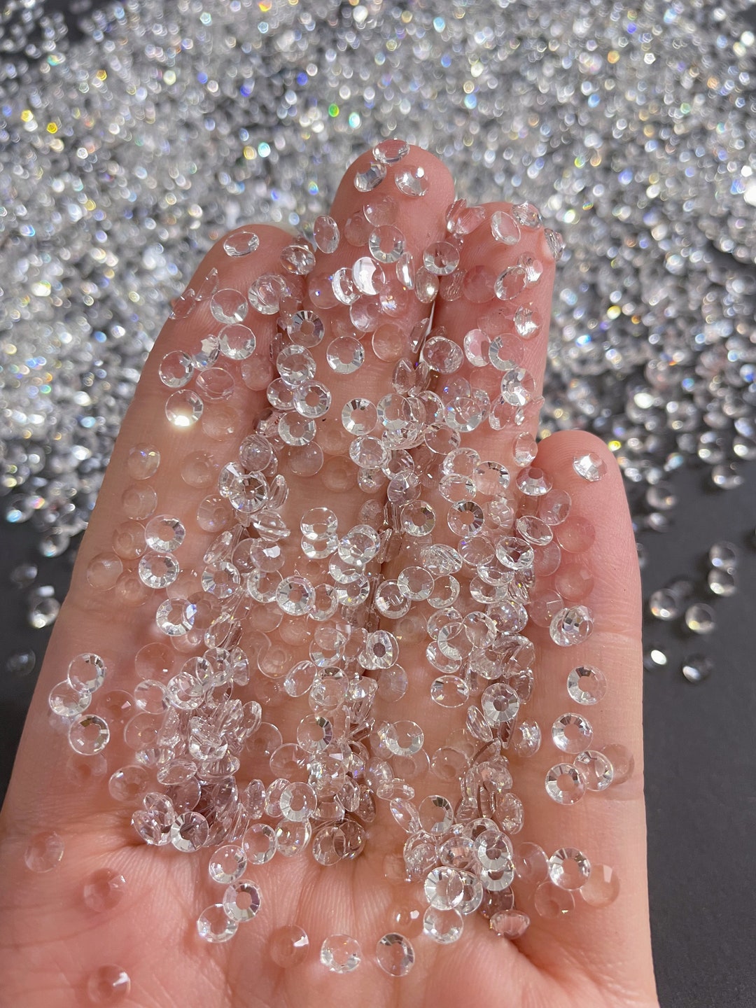 Transparent White Rhinestone Mix Sizes Non Hotfix Flatback Resin Nail ...