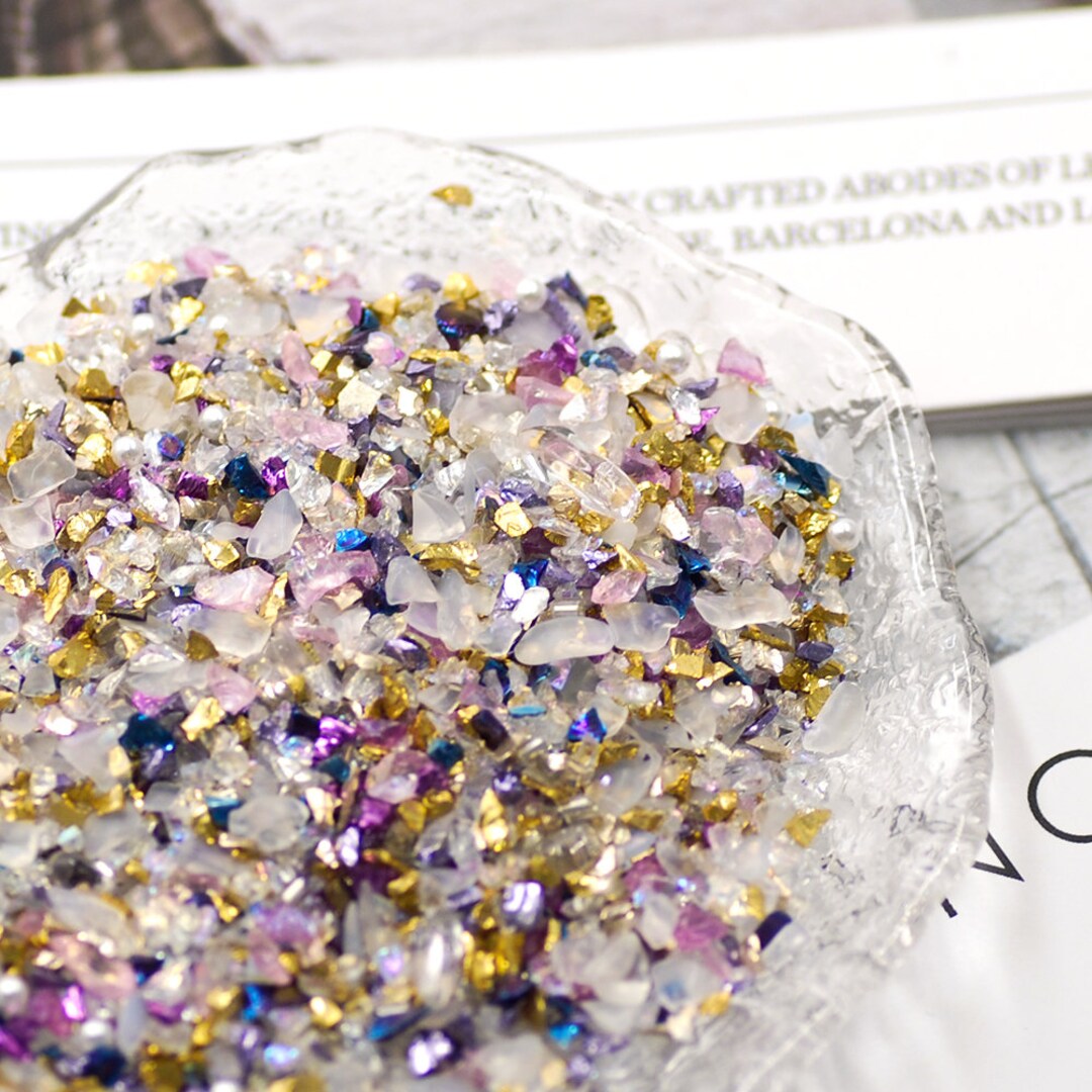 30g 200g Sparkling Irregular Shape Crystal Gem and Bead Mix 16styles ...