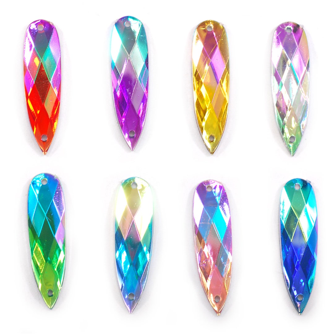 100pcs 828mm Teardrop Shape Sewing Acrylic Crystal AB Color - Etsy