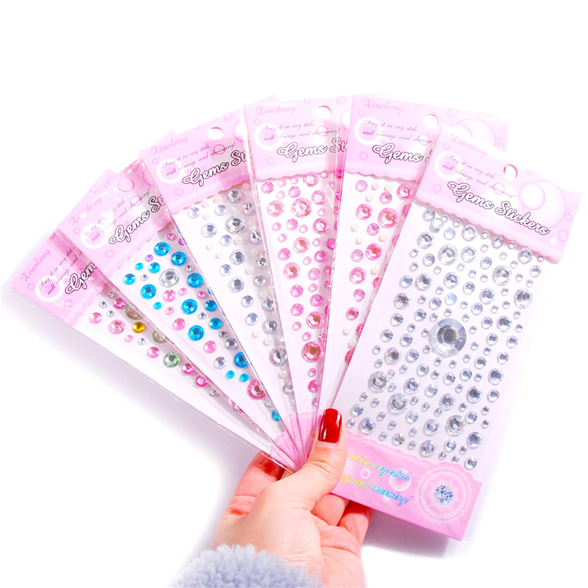 12 Styles 3D Gem Stickers Round Rhinestone Crystal Stickers - Etsy