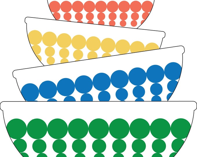 Pyrex Bowls .svg File New Dots Stacked Art File Template - Etsy