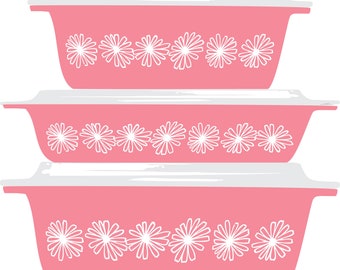 Pyrex Art File .svg Stacked Space Savers Casserole Dishes - Etsy