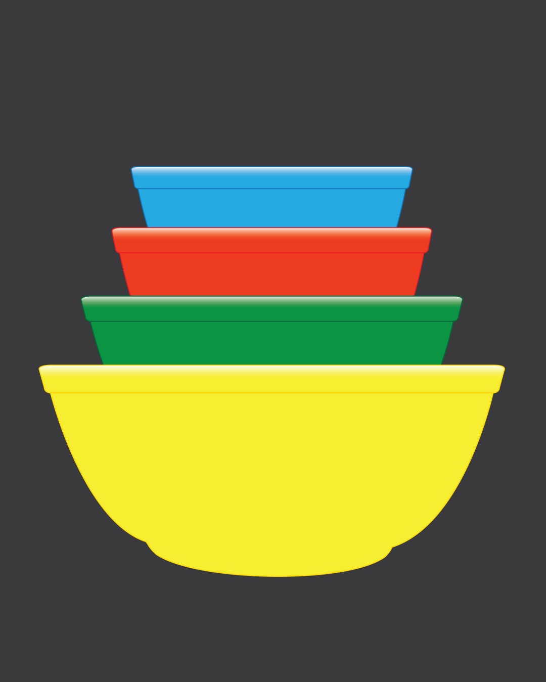 Pyrex (.svg) Primary Mixing Bowl Art, Digital File Download - Etsy