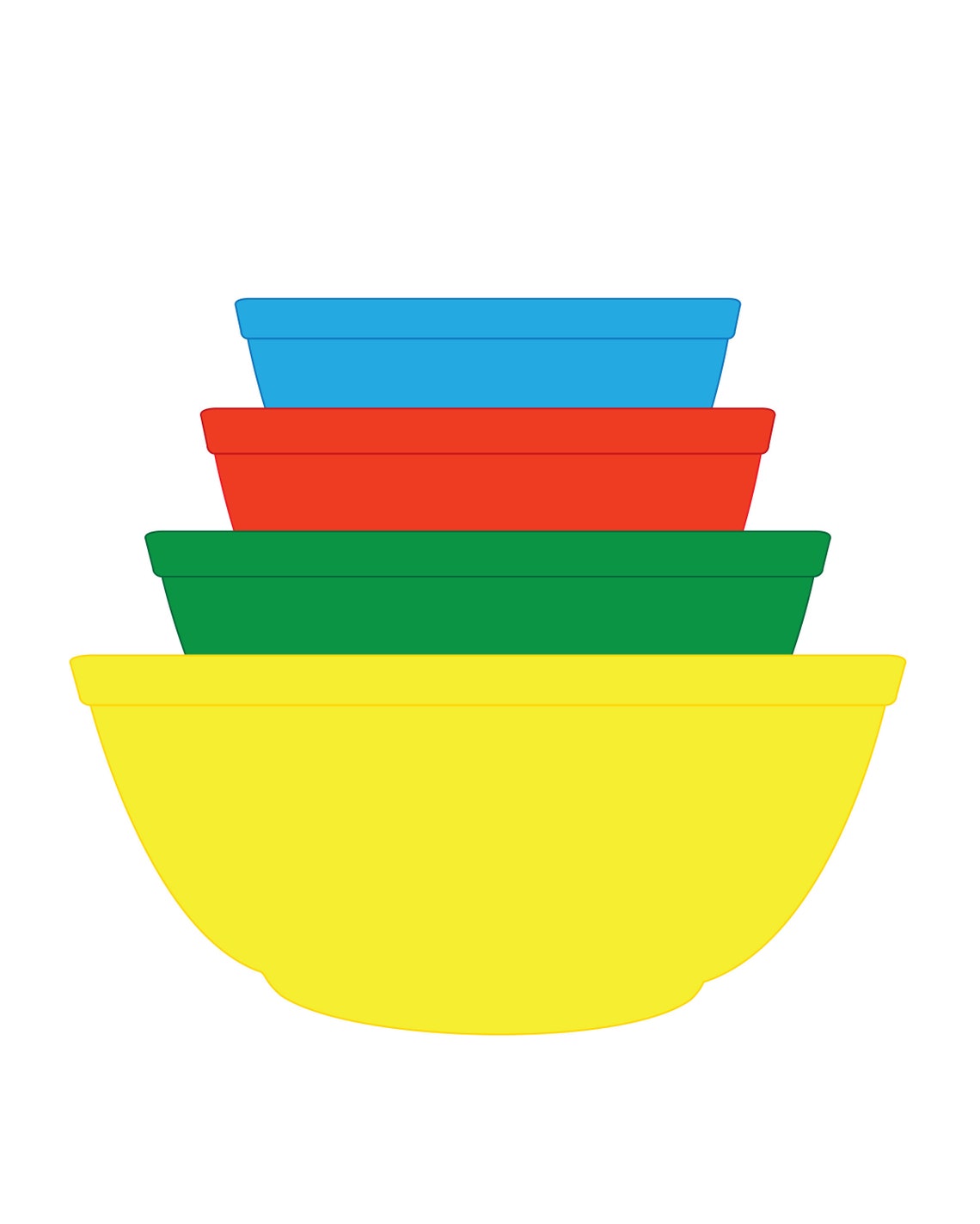 Pyrex Primary Mixing Bowl Stack (pdf) - Digital File Download - Etsy