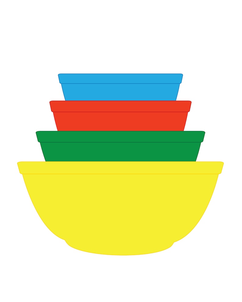Pyrex Primary Mixing Bowl Stack (pdf) - Digital File Download - Etsy