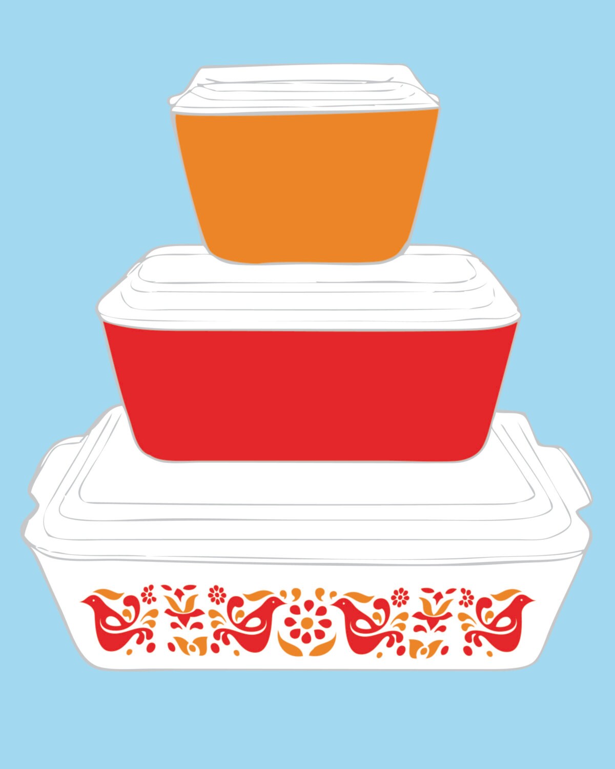 Pyrex Art Download, Refrigerator Fridgie Friendship, 8x10, High-res ...