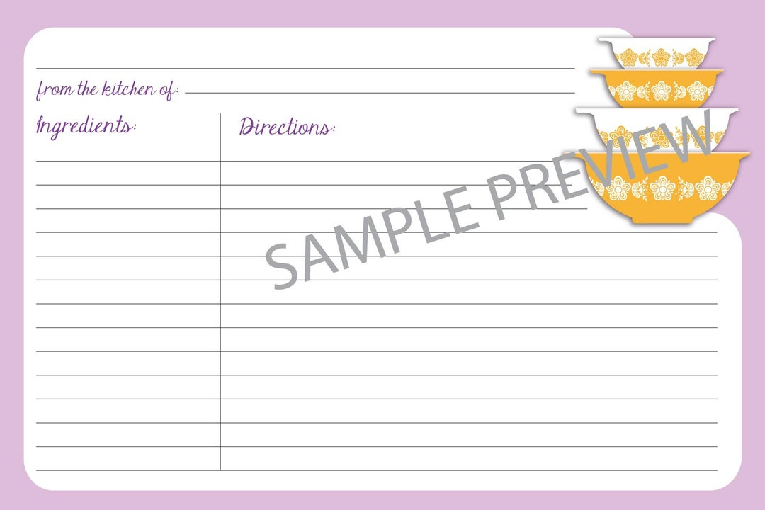 Recipe Card File Download BFG Cinderella Bowl - Etsy