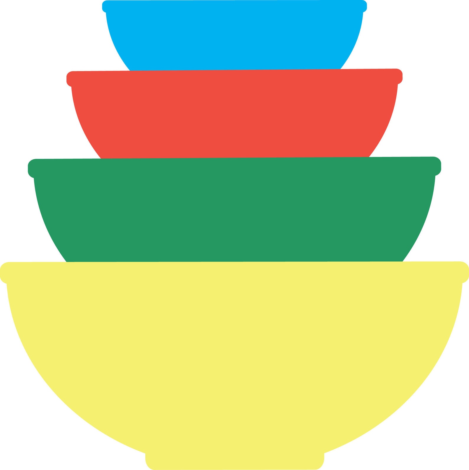 Pyrex Art File (.svg) Primary Mixing Bowls, for Cricut/silhouette and ...