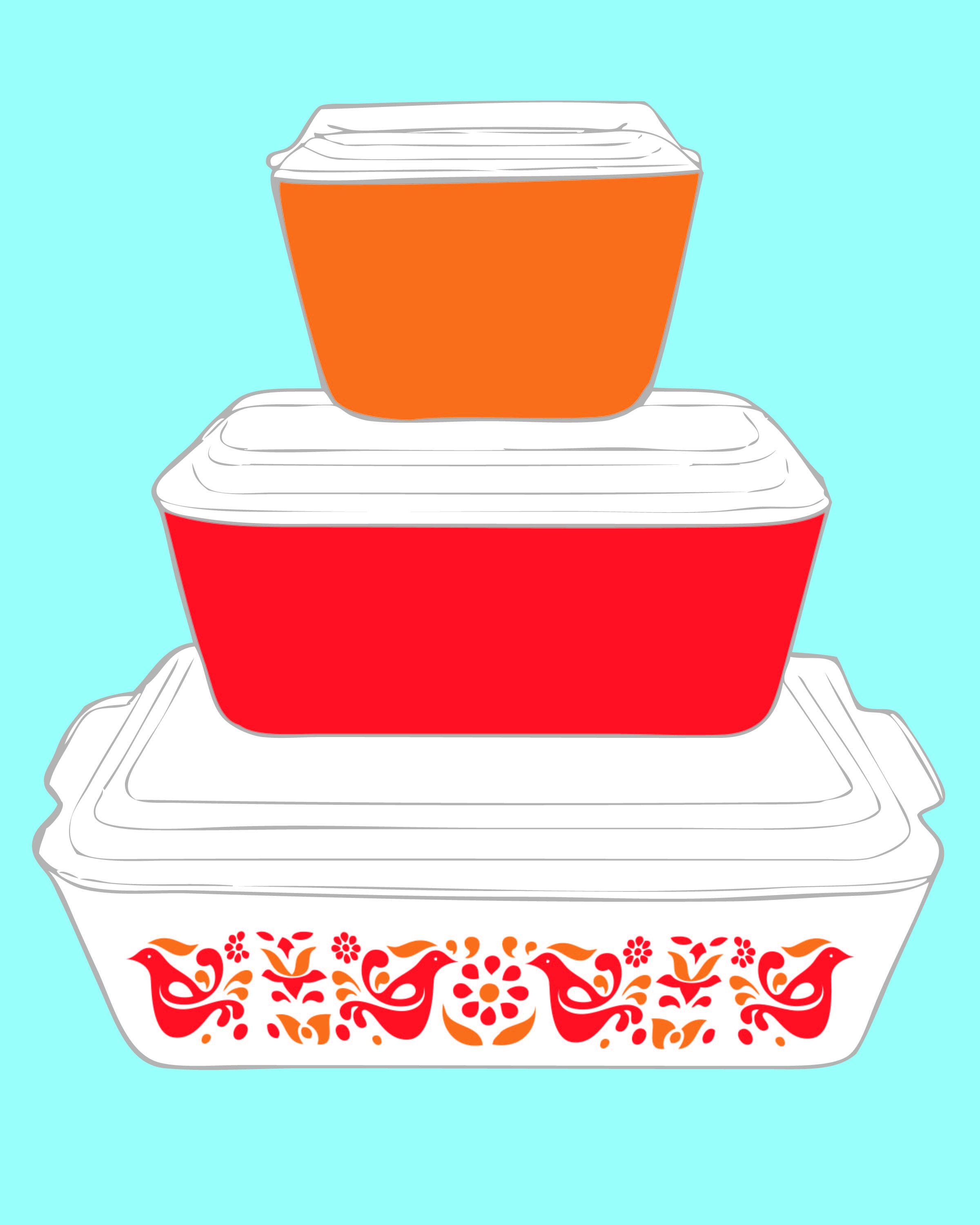 Pyrex Refrigerator Dish (.svg) Stacked Dishes Friendship - Etsy