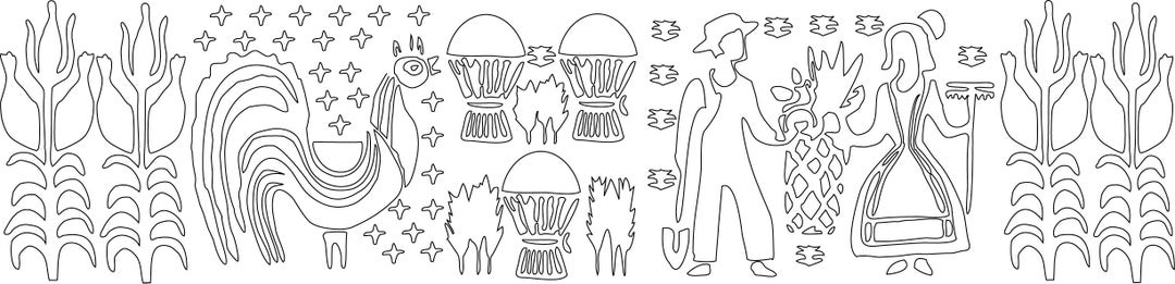 Vintage Kitchen Amish (.svg) OUTLINES ONLY (for Cricut, Silhouette, Etc ...