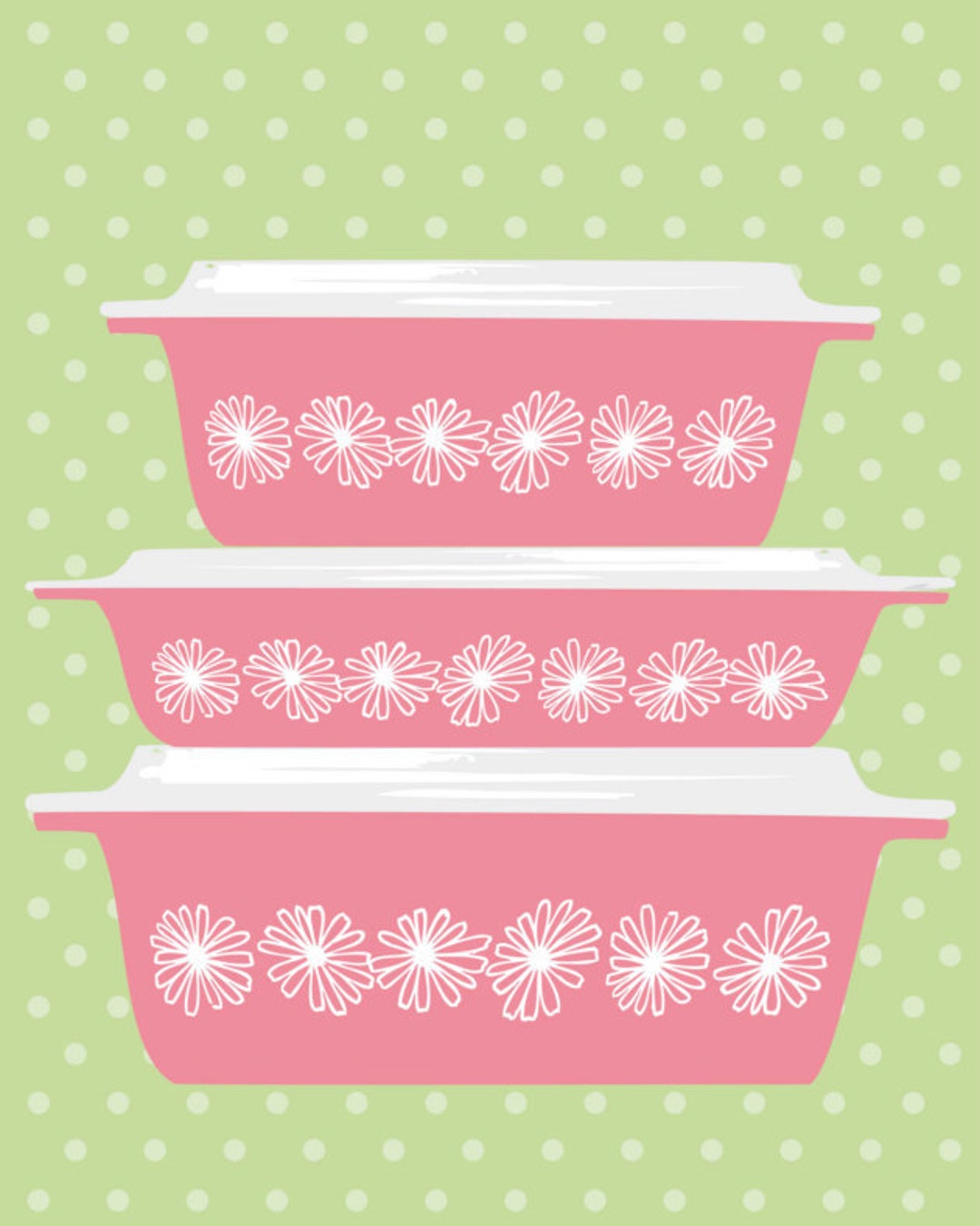 Pyrex Pink Daisy Digital Artwork - High-res .jpeg Download - Etsy