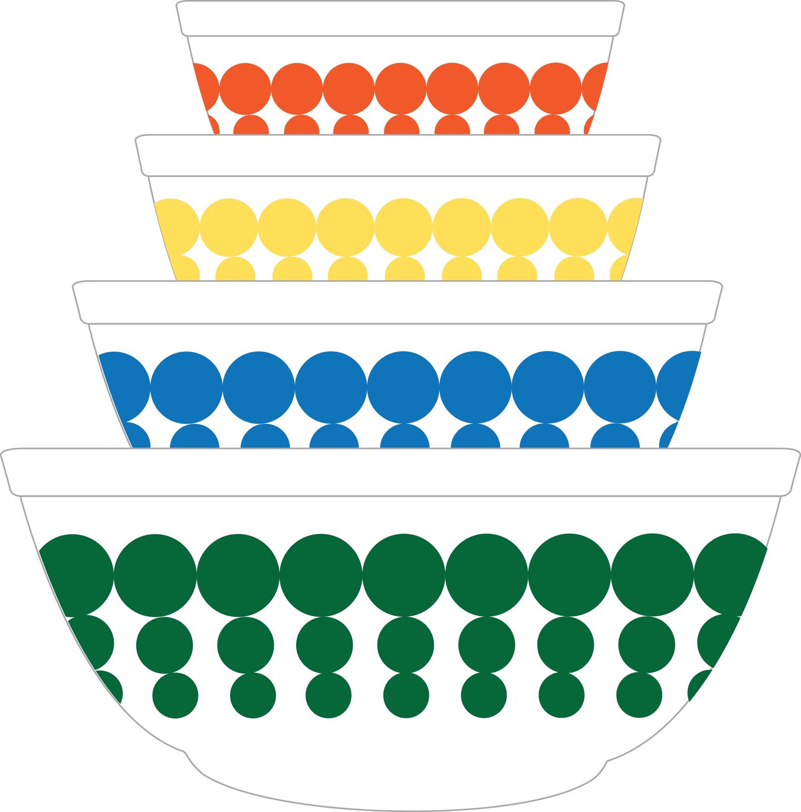 Pyrex .svg New Dots Pattern Outlines for Cutting and Print Projects - Etsy