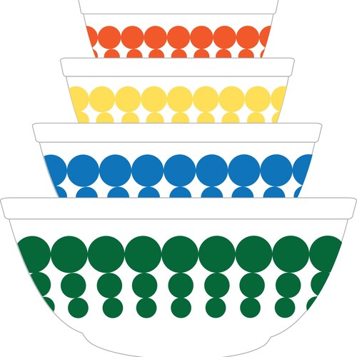 Pyrex .svg New Dots Pattern Outlines for Cutting and Print | Etsy