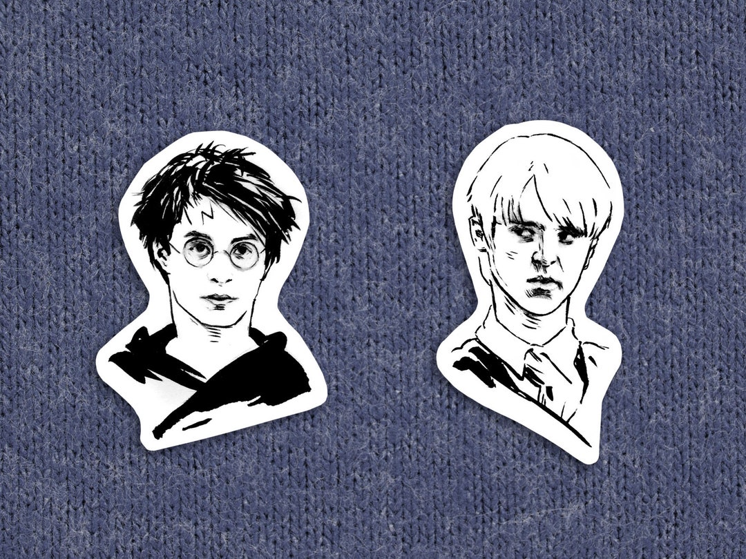 Harry Draco Drarry Sticker Pack - 2 Ink Portrait Drawing Stickers ...