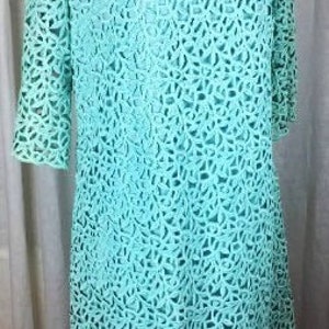 Vintage 60's Robin Egg Blue Embroidered Lace Dress - Etsy