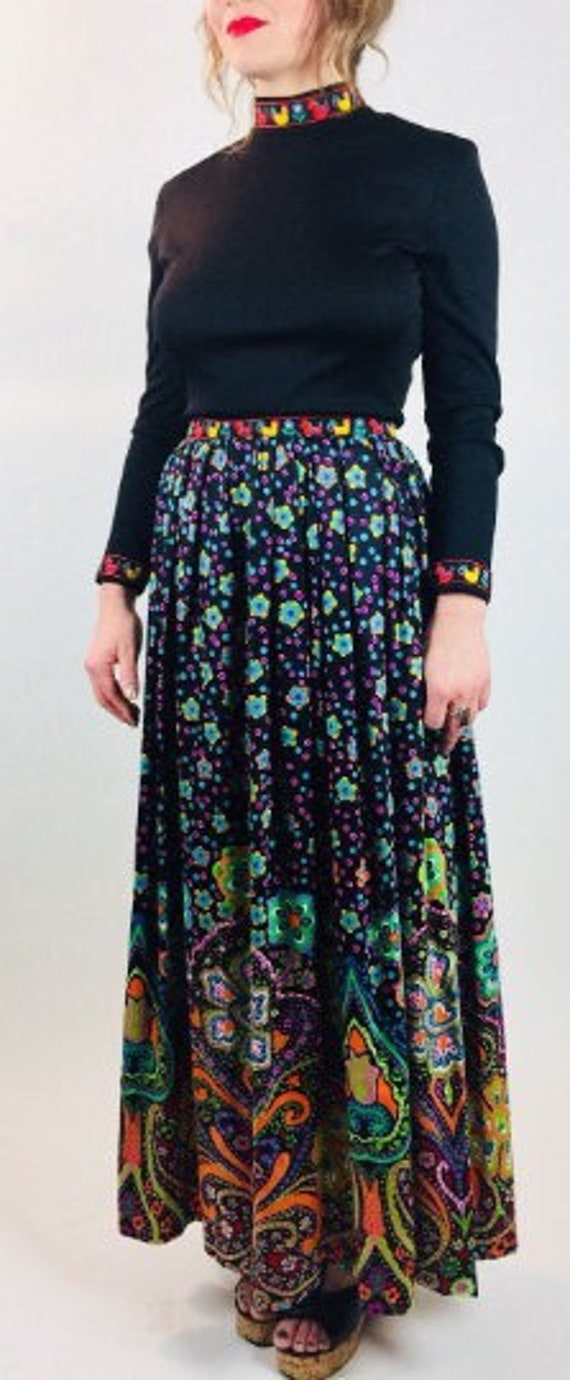 Vintage 60's folk print maxi dress - Gem