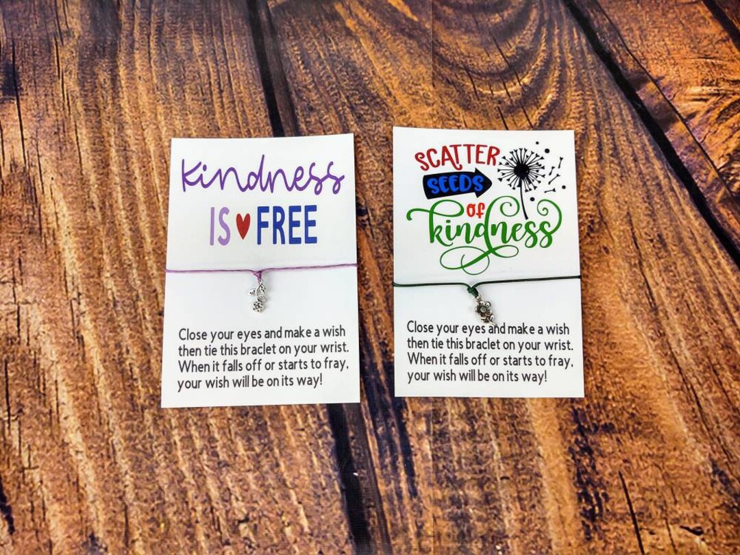 Wish Bracelets, Kindness is Free, Scatter Seeds of Kindness - Etsy