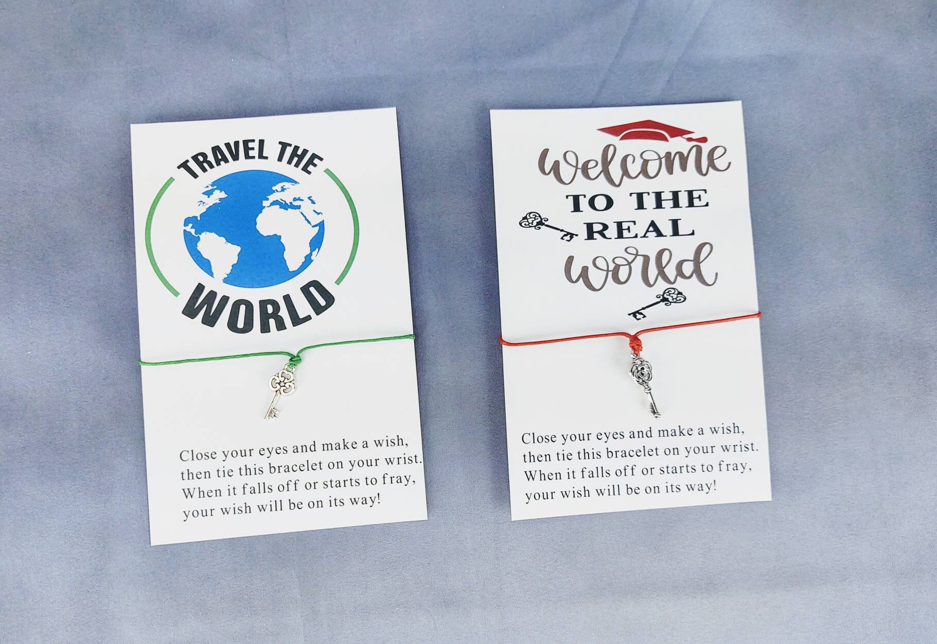 Travel the world welcome to the real world Wish Bracelets | Etsy