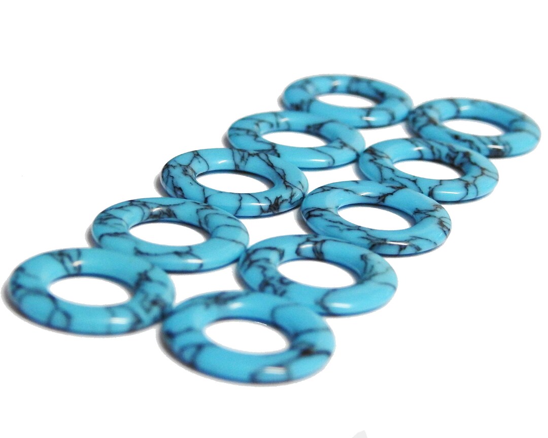 16mm Turquoise Donut Gems for Necklace Jewelry - Etsy