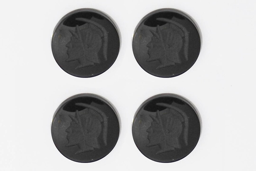 Black Onyx Cameo 18mm Round Engraved Soldier Intaglio, 4 Natural Onyx ...