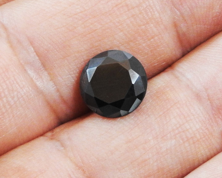 4.14 Ct Moissanite Black Loose Round Faceted Lab Created Moissanite ...
