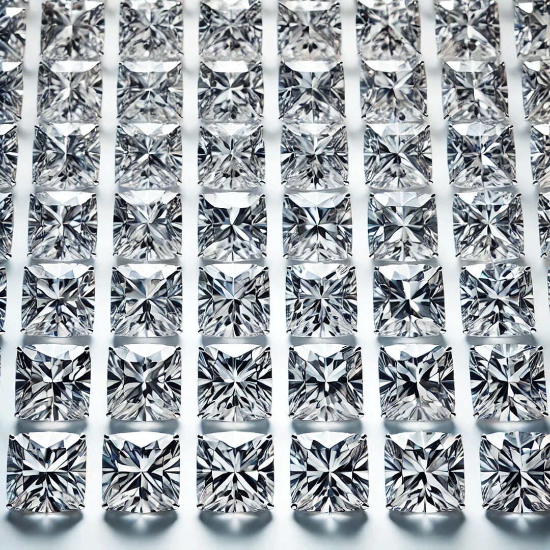 50 Loose Princess-cut Cubic Zirconia Stones | 5mm Calibrated CZ Gems ...