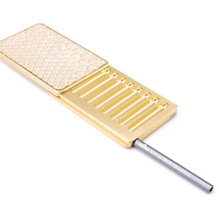 The Royal Box Python Gold 8 Compartment Tobacco Snuff Dry Powder ...