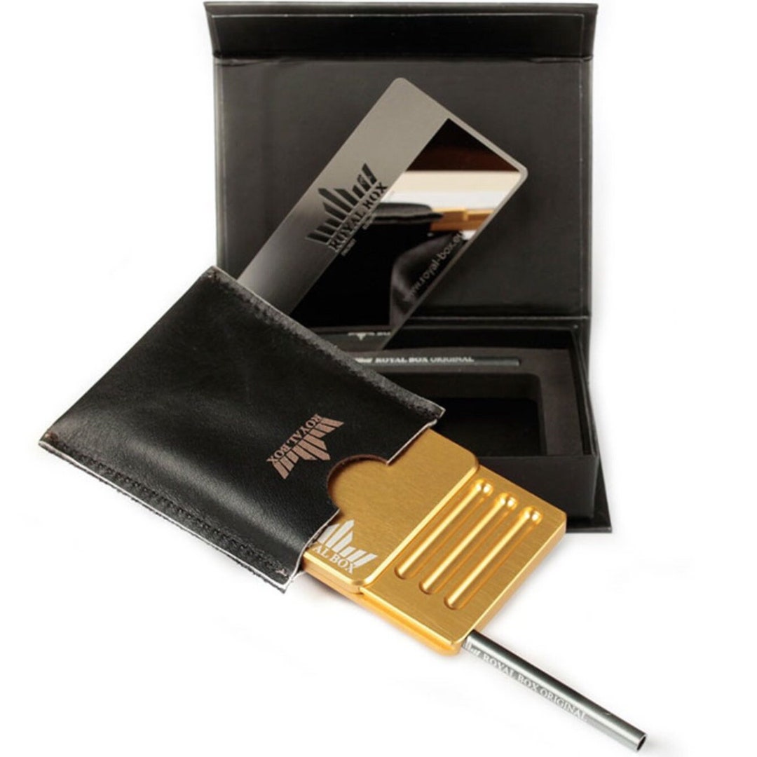 Classic Gold Metal Royal Box 8 Storage Compartment Snuff Box W/ Built ...