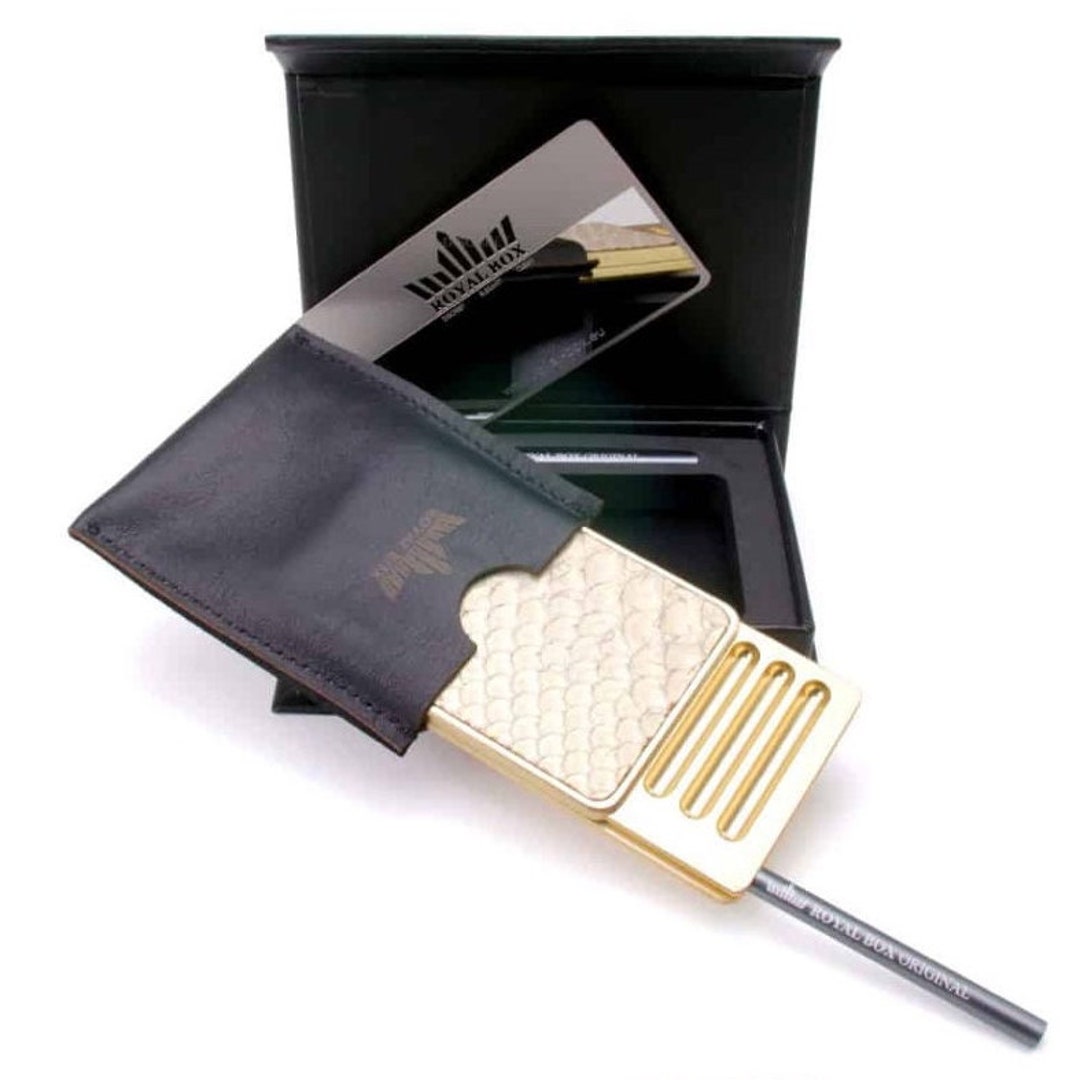 The Royal Box Python Gold 8 Compartment Tobacco Snuff Dry Powder ...