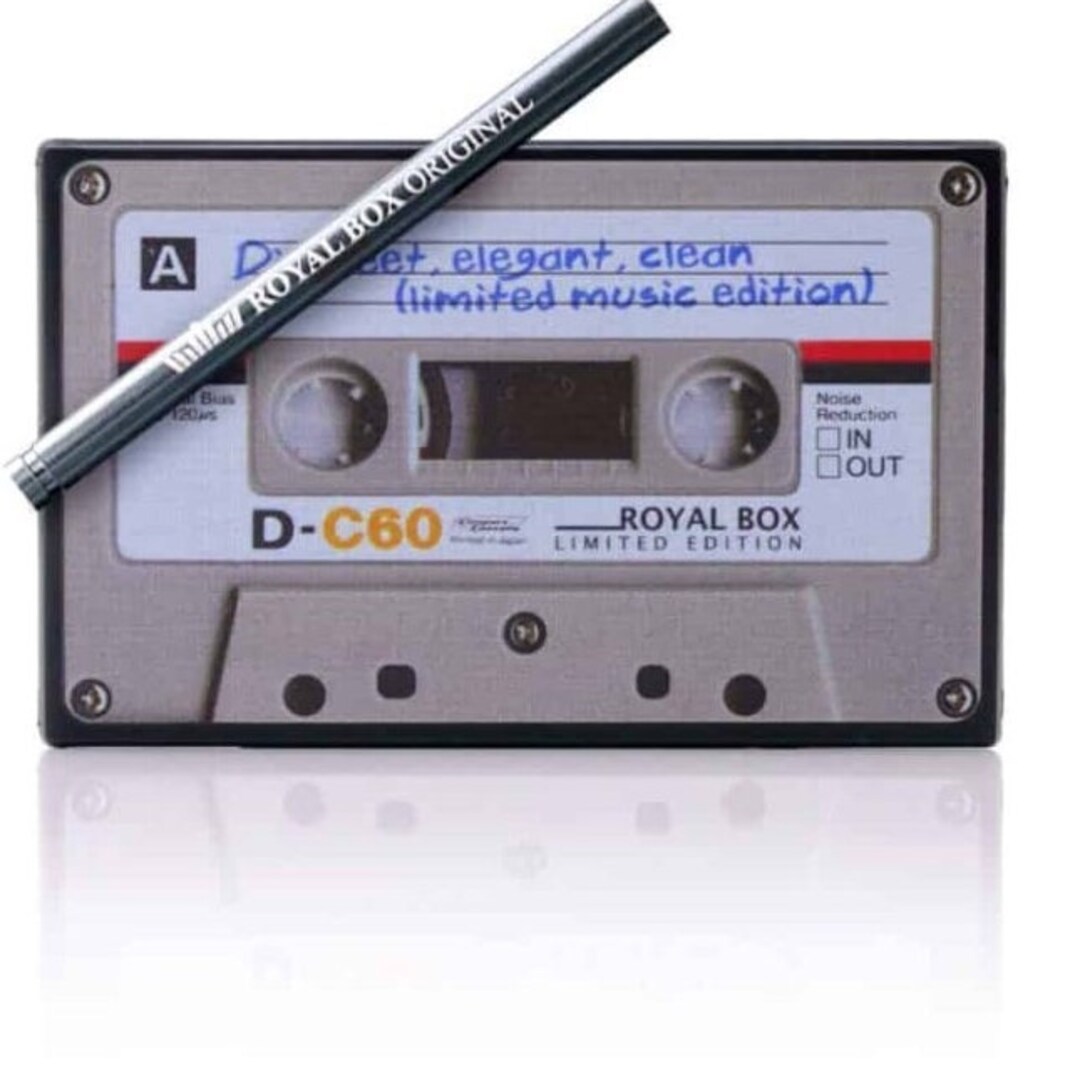 Black Cassette Tape Design Royal Box 8 Slot Compartment Snuff Box With ...