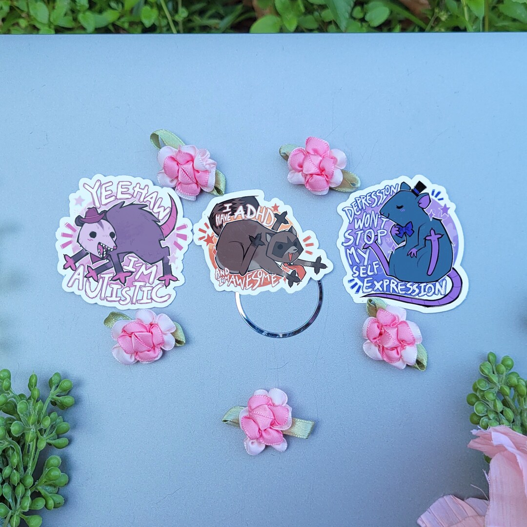 Neurodivergent Animals 2 Inch Vinyl Stickers Waterproof Autism ADHD ...