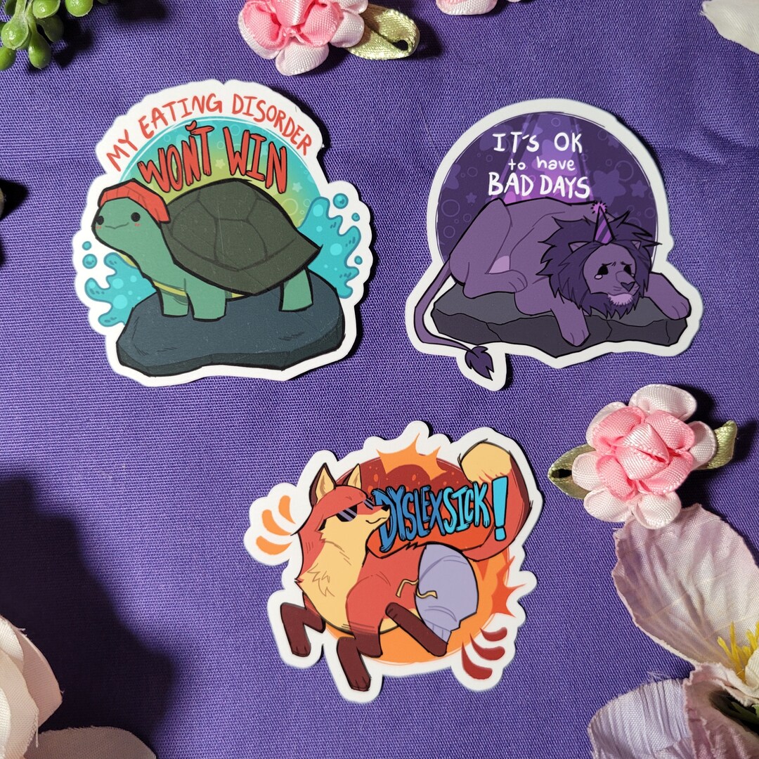 Set D Neurodivergent Animals 2 Inch Vinyl Stickers Waterproof Eating ...