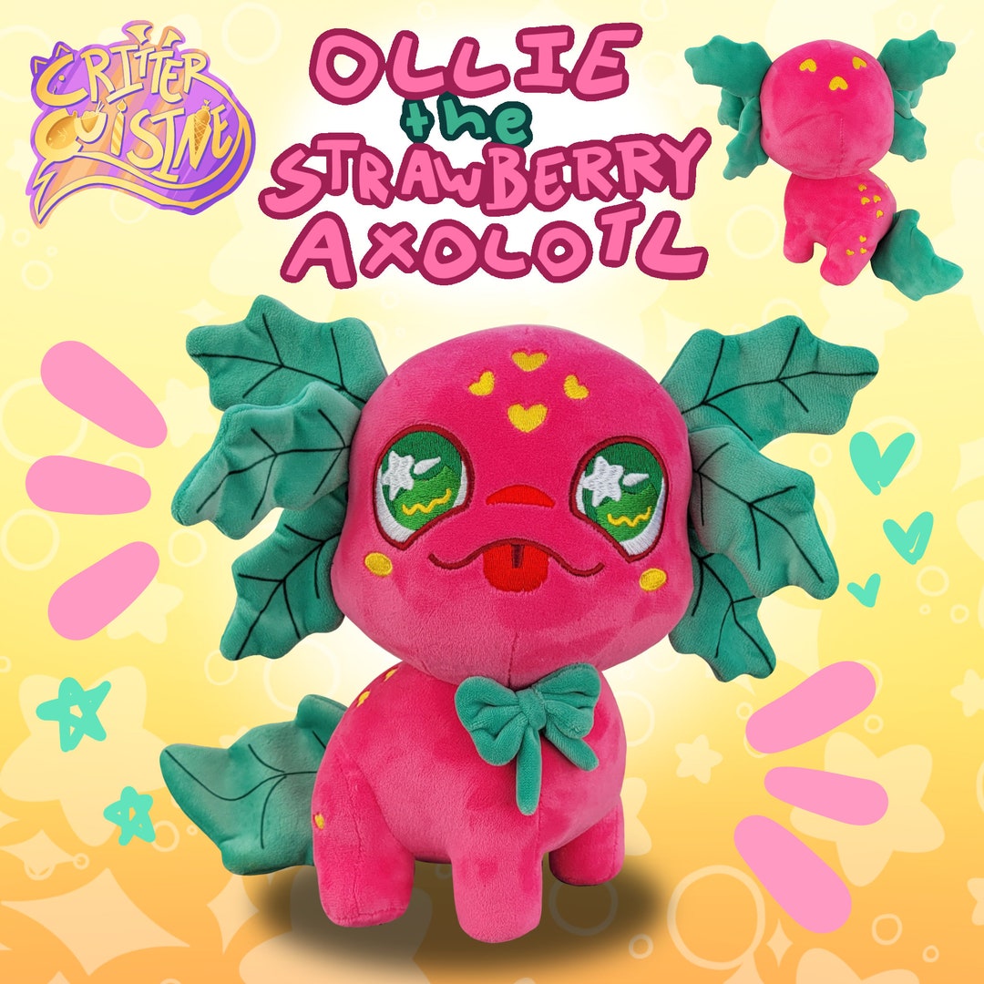 Ollie the Strawberry Axolotl 6 Inch Plushie - Etsy