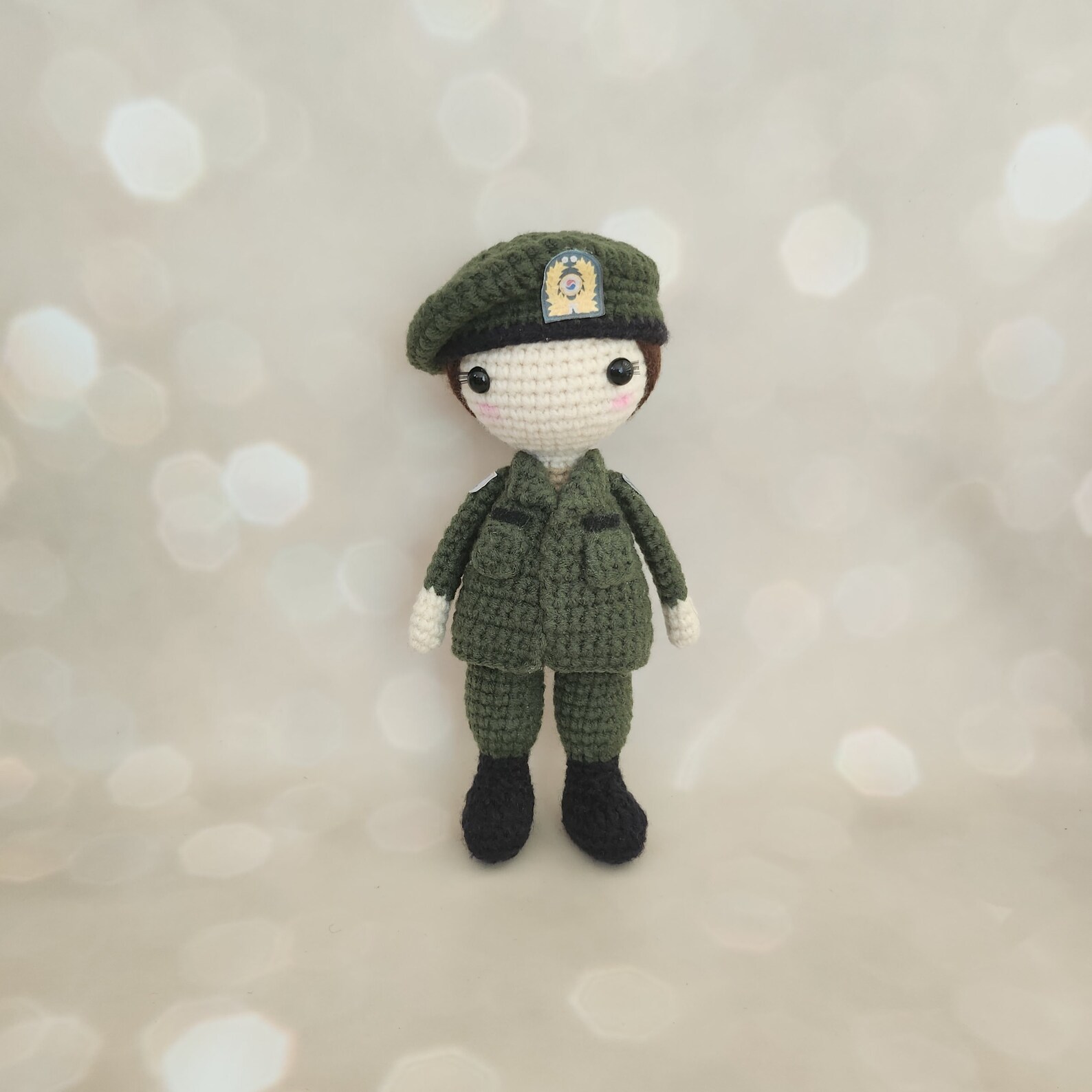 Crochet Doll Pattern, ROKA Soldier With Beret, Amigurumi Doll Pattern ...