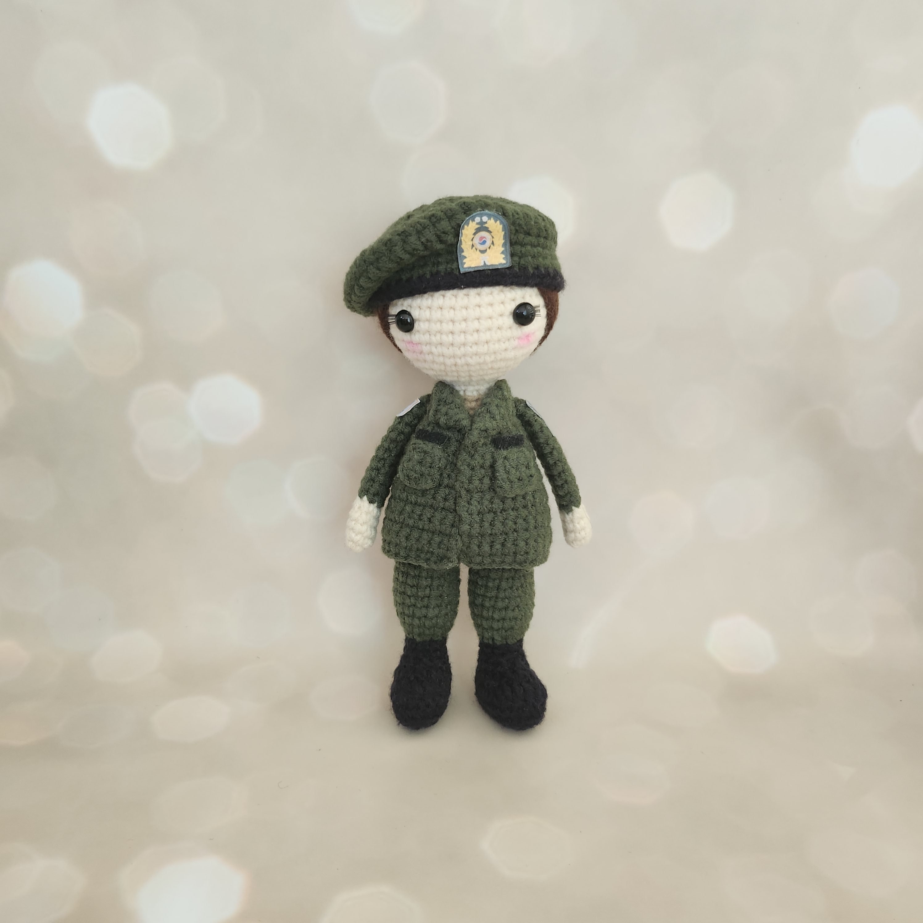 Crochet Doll Pattern, ROKA Soldier With Beret, Amigurumi Doll Pattern ...