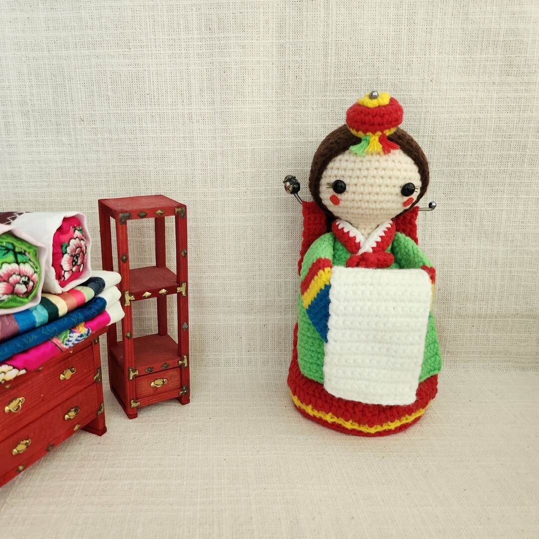Crochet Doll Pattern, Korean Hanbok Wedding Bride, Amigurumi Doll ...