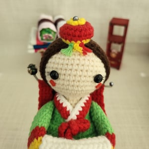 Crochet Doll Pattern, Korean Hanbok Wedding Bride, Amigurumi Doll ...