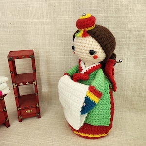 Crochet Doll Pattern, Korean Hanbok Wedding Bride, Amigurumi Doll ...