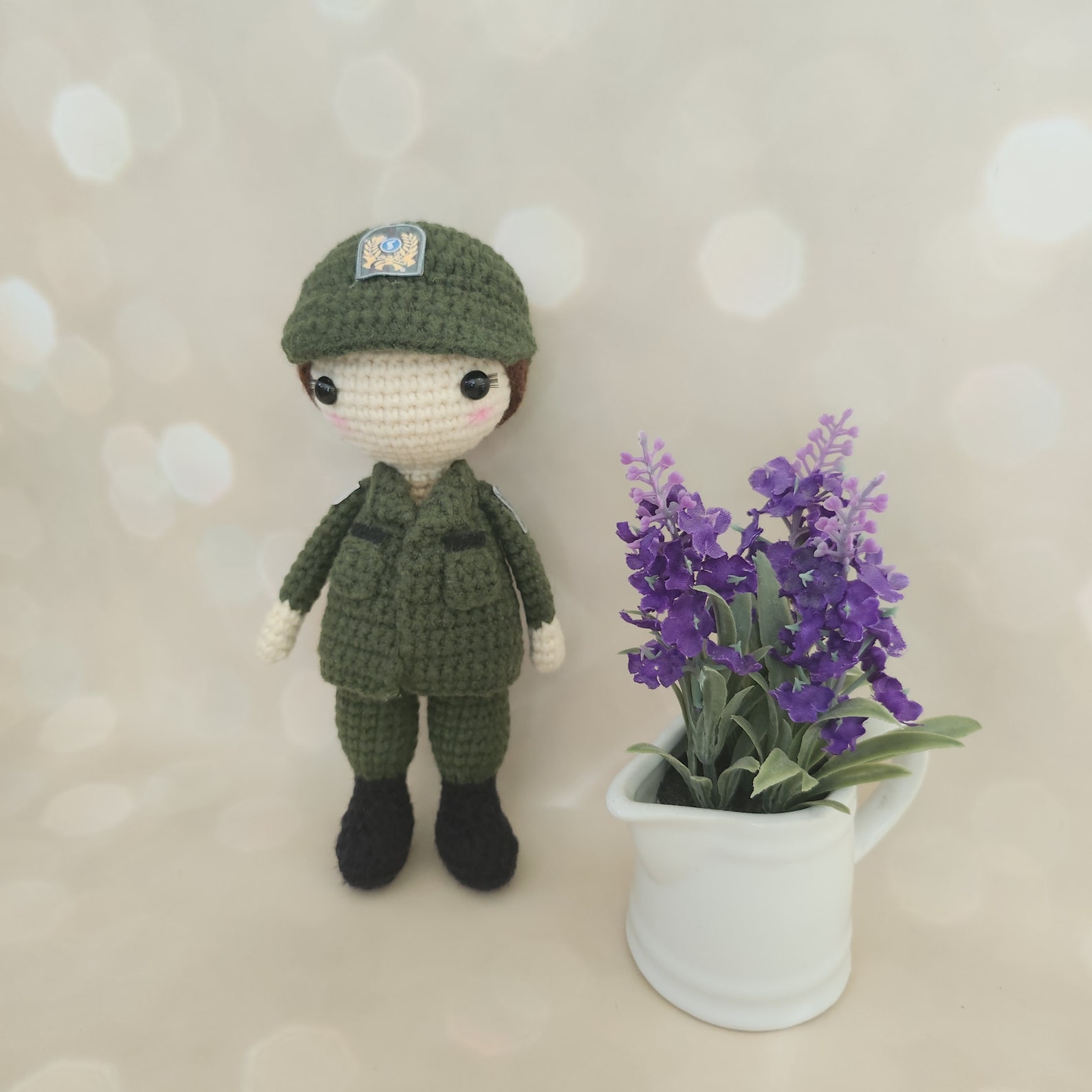 Crochet Doll Pattern, ROKA Soldier With Beret, Amigurumi Doll Pattern ...