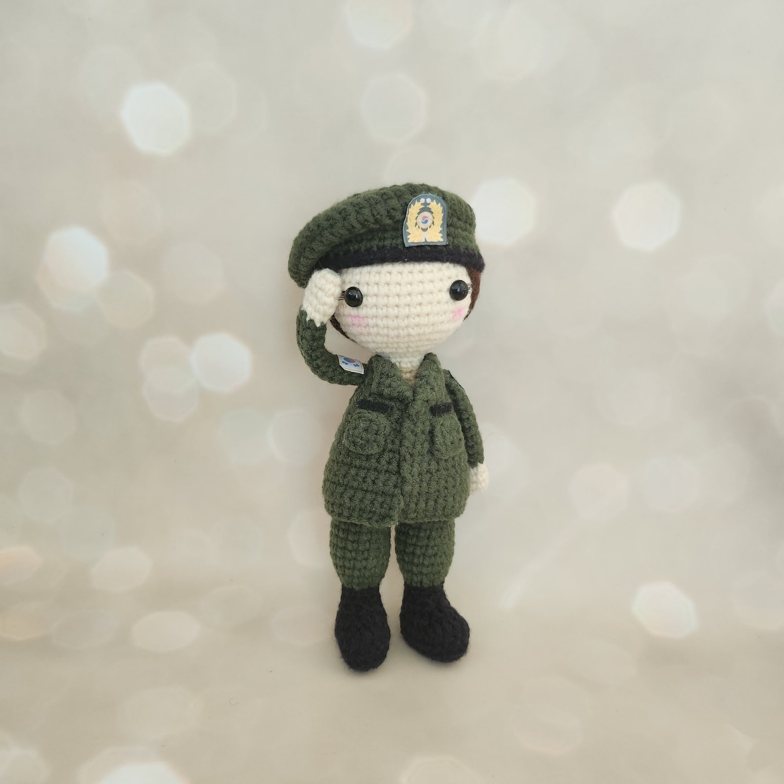 Crochet Doll Pattern, ROKA Soldier With Beret, Amigurumi Doll Pattern ...
