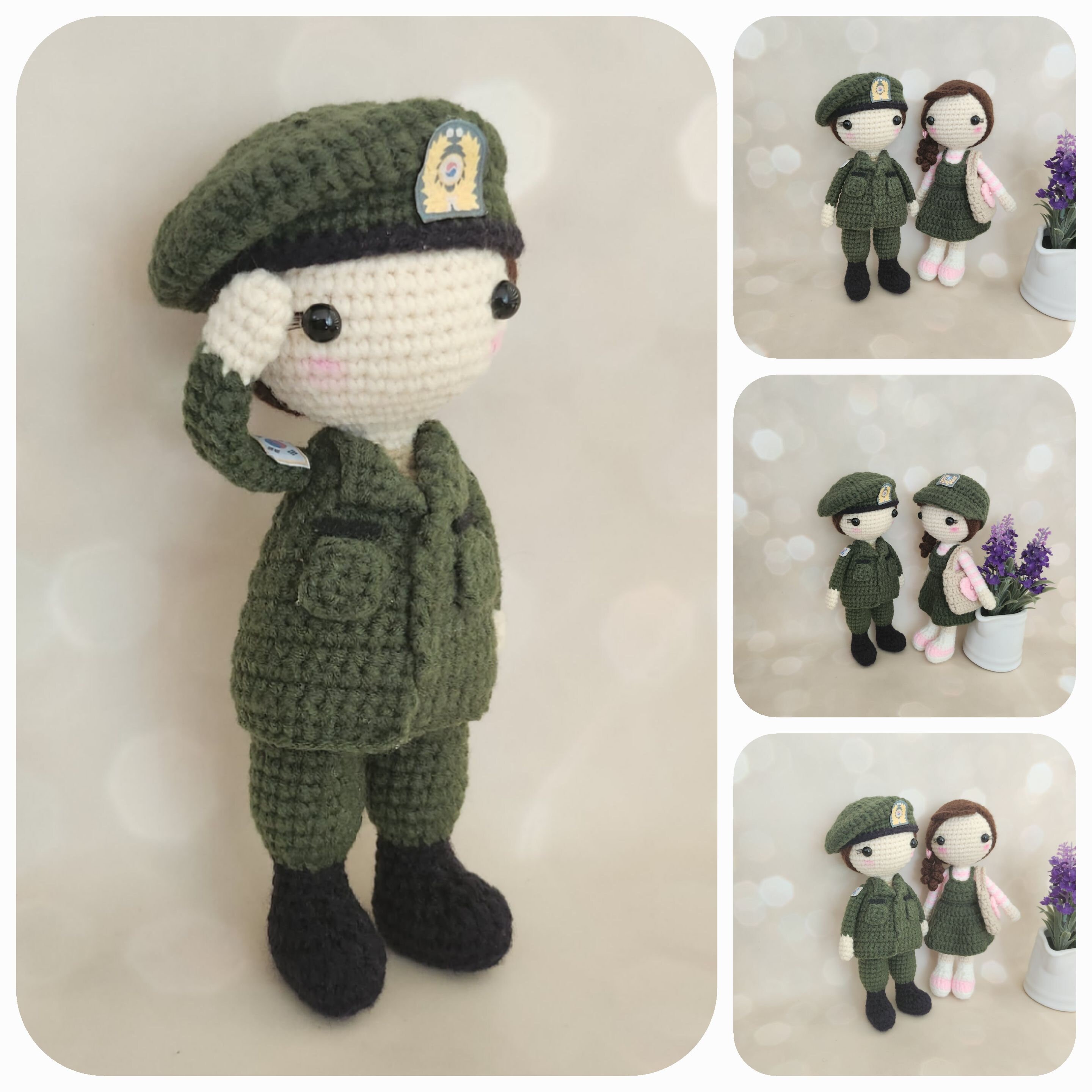 Crochet Doll Pattern, ROKA Soldier With Beret, Amigurumi Doll Pattern ...