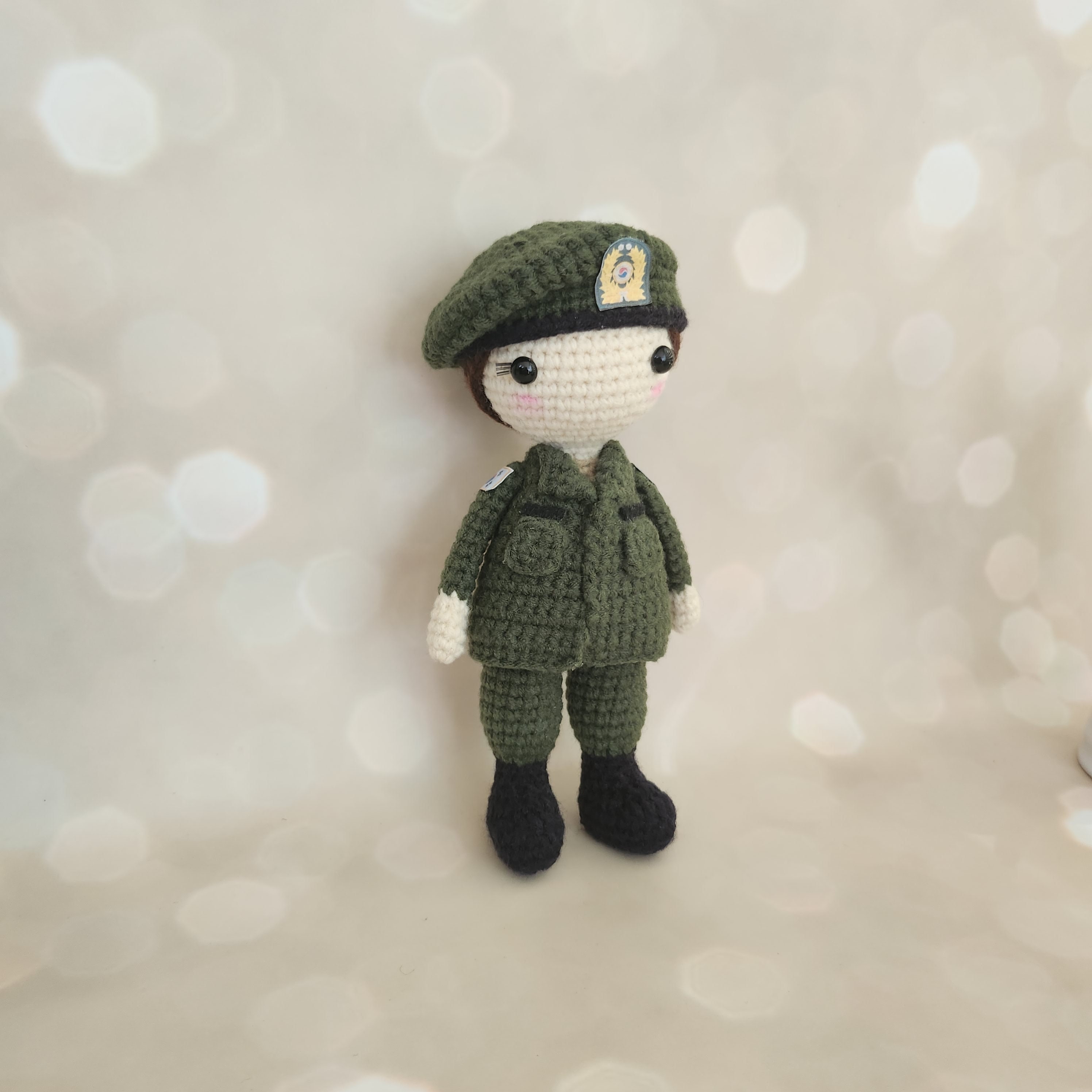 Crochet Doll Pattern, ROKA Soldier With Beret, Amigurumi Doll Pattern ...