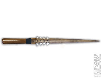 Ipe Wood Curved Sword With Shark Teeth & Feathers Leiomano Hawaiian ...