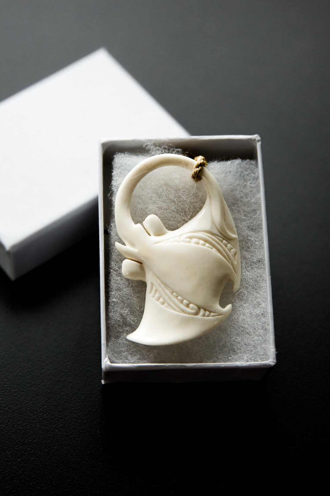 Stingray Bone Pendant With Adjustable Rope Necklace - Etsy