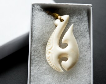 Maori Polynesian Bone Pendant With Adjustable Rope Necklace - Etsy