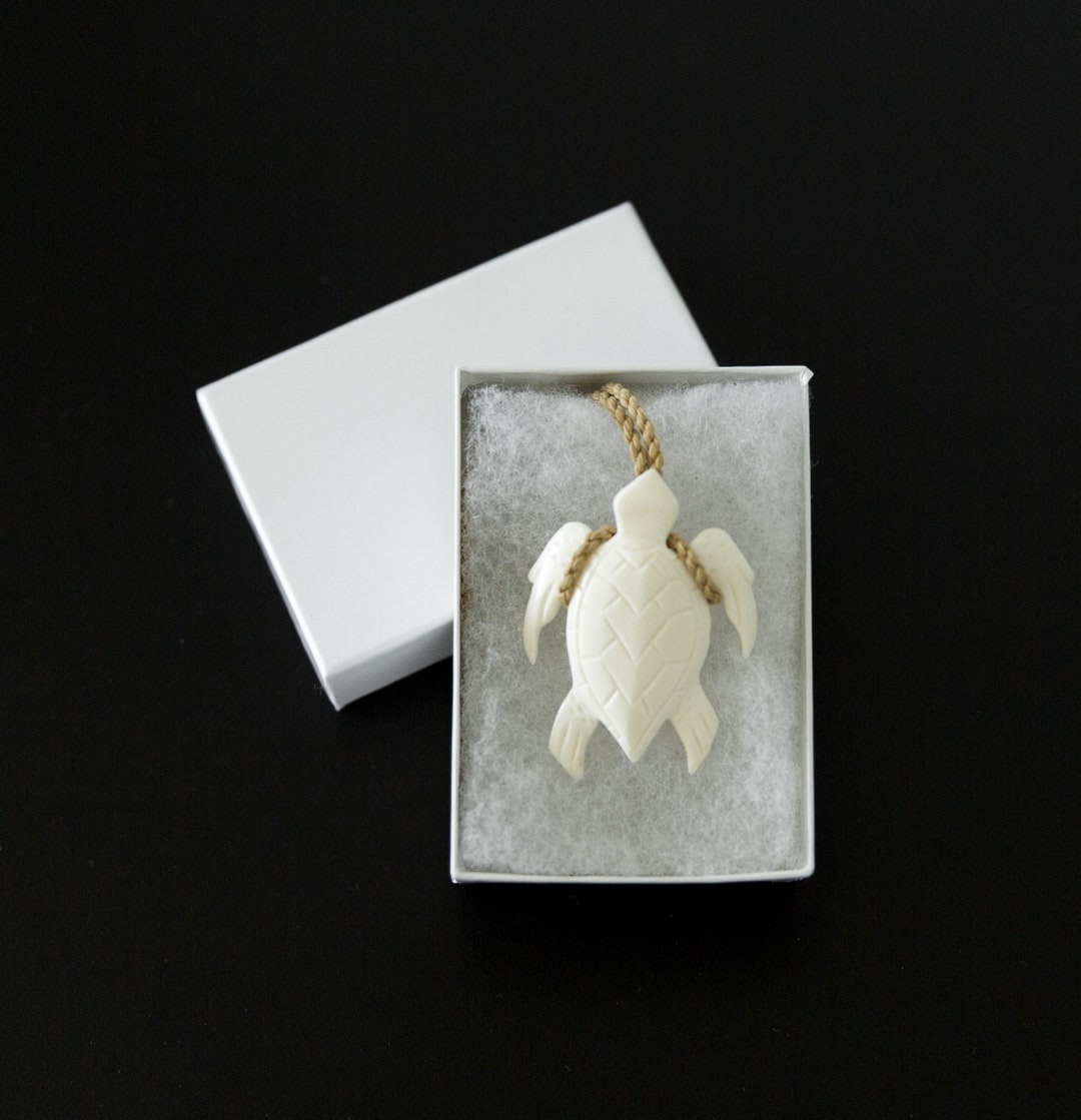 Turtle Bone Pendant With Adjustable Rope Necklace - Etsy
