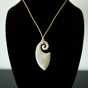 Koru Bone Pendant With Adjustable Rope Necklace - Etsy